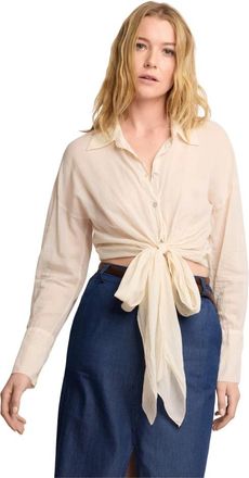 Kocca Femme, Blouses et Chemises, Blanc, Taille: 44 FR Chemisier court chic &agrave; nouer