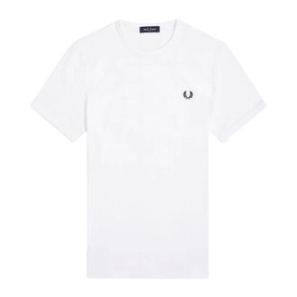 Fred Perry Homme, Tops, Blanc, Taille: XL T-shirt Ringer
