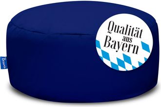 Bruni Pouf Sitzhocker M in Königsblau - runder Sitzpouf, Indoor und Outdoor als Fußhocker, Yoga-Sitzkissen, Meditationskissen geeignet, in Deutschland gefer