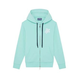 Vilebrequin Homme, Sweatshirts et sweats &agrave; capuche, Bleu, Taille: M Cotton Full Zip Cardigan Big Turtle Embroidery