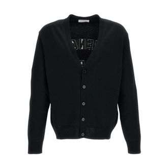 Givenchy V-Ausschnitt Baumwoll-Strickjacke - - Knitwear - Herren - Schwarzk - M