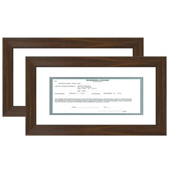 Americanflat Business-Lizenzrahmen mit bruchfestem Glas, 12,7 x 25,4 cm, 2 St&uuml;ck, Verwendung als 3,5 x 8 Rahmen mit Passepartout oder Display, 12,7 x 25,4 cm gro&szlig;e