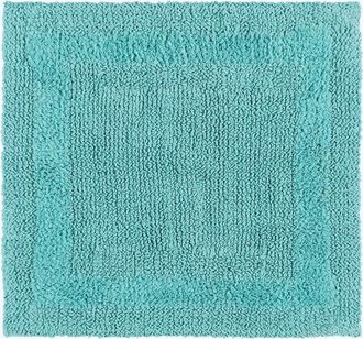 Homescapes Premium Duschvorleger Aqua, Duschteppich 50x50 cm mit Wende-Design, Kleiner Badteppich Baumwolle