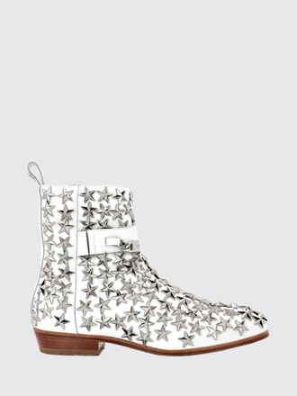 Philipp Plein Leder-Cowboystiefel mit Sternen und seitlichem Rei&szlig;verschluss