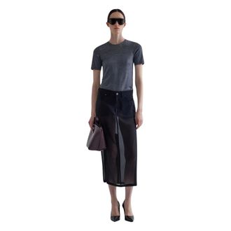 Erika Cavallini Semi Couture Femme, Jupes, Noir, Taille: 38 FR Gonna Longuette in Georgette