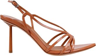 Le Silla Femme, Chaussures, Brun, Taille: 38 1/2 EU Eugenie Patent Leather Sandal
