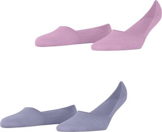 Burlington Damen Füßlinge Everyday Multipack W In Baumwolle unsichtbar einfarbig 2 Paar, Rosa Berry-Pool 8394, 41-42