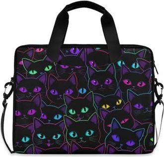 Alaza Sacoche pour ordinateur portable de 40,6 &agrave; 15,6 Motif chat galaxie Noir, Cat I27486, Taille unique