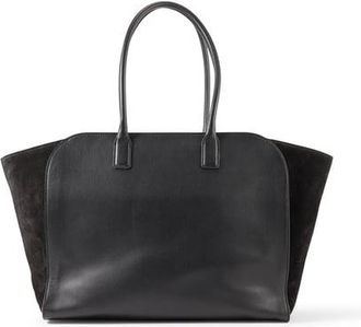 Saison 1865 Sac cabas &agrave; empi&egrave;cement daim en cuir grain&eacute;