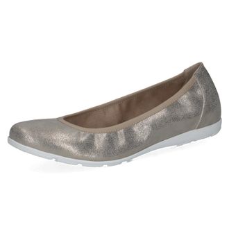Caprice Damen Ballerinas Runde Spitze Elegant, Beige (Taupe Metallic), 37 EU