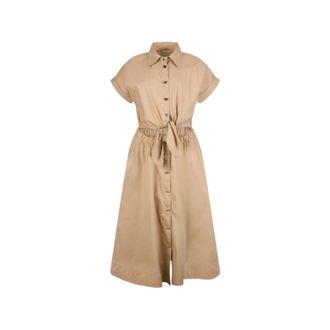 Liu Jo Femme, Robes, Beige, Taille: 46 FR Robe Chemise avec D&eacute;coupe