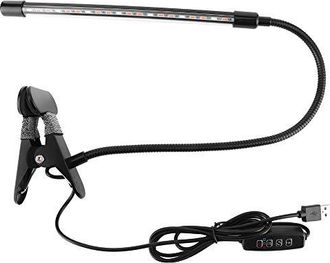CHICIRIS Lampe horticole LED USB 10W, lampe à pince de croissance de plantes à spectre complet avec col de cygne réglable et fonction de synchronisation, la lu