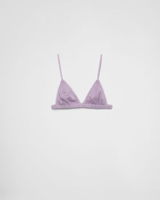 Prada BH aus gerippter Baumwolle