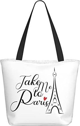 AOOEDM Sac shopping pour femme Bring Me To Paris 33 x 28 x 19 cm. Le cadeau parfait pour la Saint-Valentin. Cest de la Saint-Valentin pour maman, fille, &eacute;pou