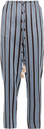 Forte_Forte Gestreifte Tapered-Hose - Blau