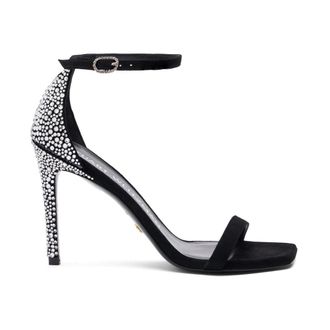 Stuart Weitzman Kristallbesetzte Sandale - - Shoes - Damen - Schwarzk - 38 1/2 EU