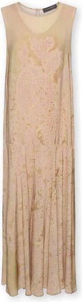 Elena Miro Femme, Robes, Beige, Taille: 44 FR Long printed dress