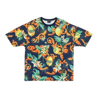 Dolly Noire Zitronen All Over Print T-Shirt Blau - - Tops - Herren - Mehrfarbig - L