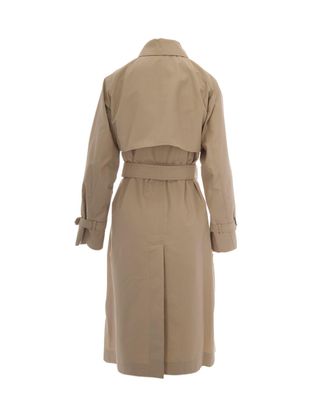 Max Mara Womens Trench Coat Gabardine Beige Cotton & Raincoats