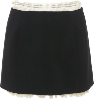 Victoria Beckham Geraffter Midirock - Schwarz