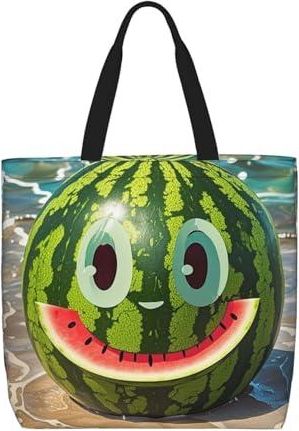 Generic Past&egrave;que Souriante Sac A Main Femme R&eacute;utilisable Sacs De Courses L&eacute;ger Sac Courses Pour Travail Quotidienne Plage