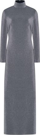 Rosetta Getty Metallic-Maxikleid mit Stehkragen - Silber