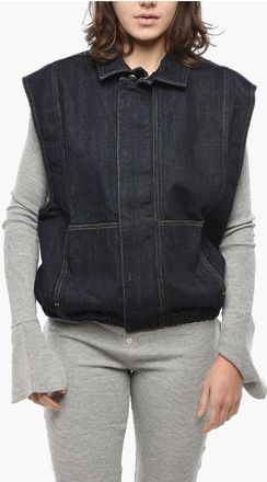 1989 STUDIO Dark Washed Denim Vest with Hidden Buttoning size Xs