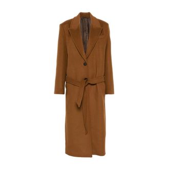 The Attico Einreihiger Mantel mit G&uuml;rtel - - Coats - Damen - Braun - M
