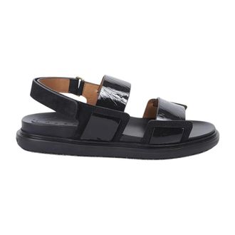 Marni Femme, Chaussures, Noir, Taille: 38 1/2 EU Fussbett Double-Strap Sandal