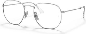 Ray-Ban Hexagonal Titanium Optics Silber Fassung Klar Glas Polarisiert 51-21