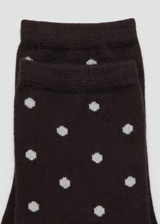 Mango Chaussettes &agrave; pois chocolat - Femme - Taille unique - MANGO