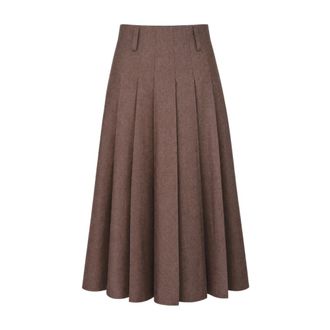 Bruuns Bazaar Midi Skirts - Femme - Jupes - Brun - Taille: 36 FR