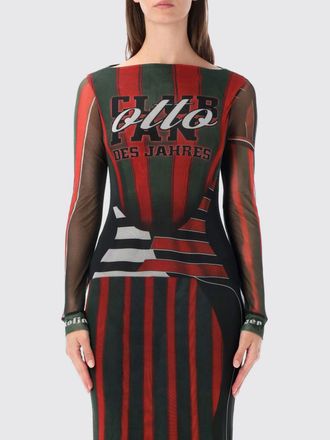 Ottolinger Langes gestreiftes Etuikleid in Slim Fit aus Baumwollmischung mit Logo