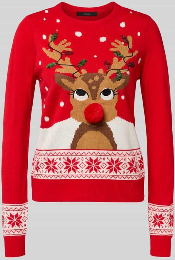 Regular Fit Weihnachtspullover mit Pom-Pom Modell FROSTYDEER