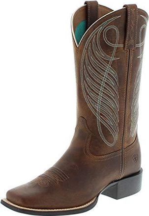 FB Fashion Boots Ariat 18528 Round UP WST Bottes d&eacute;quitation en cuir pour femme - Marron - Marron poudr&eacute;., 41 EU
