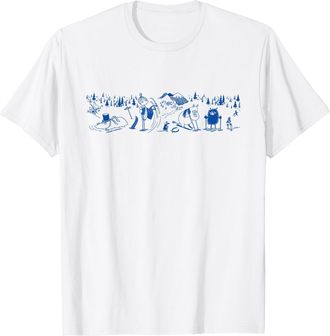 Moomin Blue Mymble Moomintroll Stinky Skifahren Wintersportspiele T-Shirt