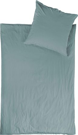 jilda-tex Bio-Bettwäsche Stone-Washed Renforce Lissabon 100% Bio-Baumwolle Knitterlook Stehsaum Bügelfrei Uni Leinen-Optik Bügelfrei Made in Green (Steinblau, 2