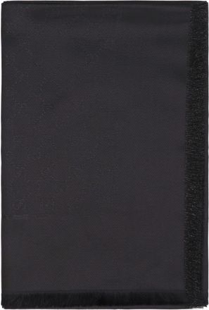 Gucci Womens Shawl Gg Lam&eacute; Wool And Silk, Black Scarf Scarfs