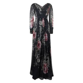 Alberta Ferretti Femme, Robes, Multicolore, Taille: 38 FR Robe Longue &Eacute;l&eacute;gante aux D&eacute;tails Floraux Vibrants