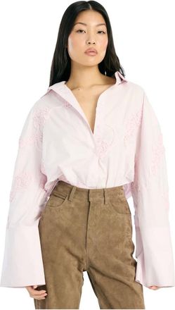 Rotate Rotate Birger Christensen, Femme, Blouses et Chemises, Rose, Taille: 38 FR Chemise Oversize Fleurie