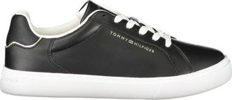 Tommy Hilfiger Femme, Chaussures, Noir, Taille: 38 EU Baskets Femme en Cuir Noir Chic Urbain