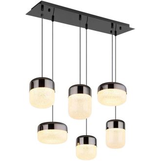 Globo Lighting Lampe suspendue led plafonnier salle &agrave; manger lumi&egrave;re cristaux de graphite