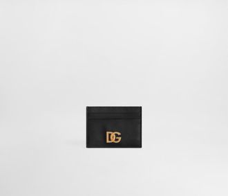 Dolce & Gabbana Kartenetui In Flechtoptik Mit Dg-logo - Frau Geldbörsen Und Kleinlederwaren Schwarz Leder Onesize