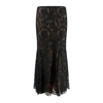 Self Portrait Femme, Jupes, Noir, Taille: 44 FR Jupe Midi en Dentelle
