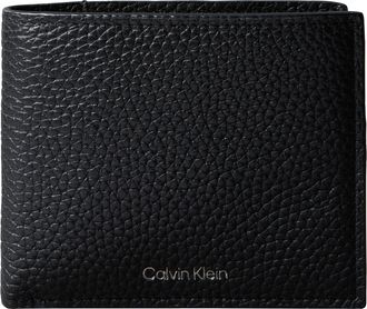 Calvin Klein Geldb&ouml;rse CALVIN KLEIN FOIL EMBOSS EW BILLFOLD W COIN, Herren, schwarz, Leder, Strukturmuster, Kleinlederwaren, Unisex Geldbeutel, Portemonnaie mit Lo