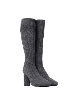 Bottega Veneta Womens Gray Wool Over The Knee Shoe