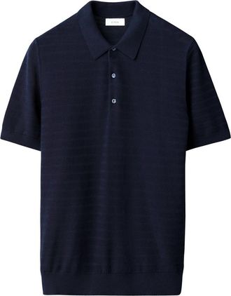 Eton Feintrick-Poloshirt mit horizontalen Streifen in
