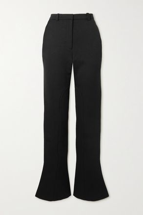 Wales Bonner Coltrane Schlaghose Aus Drillich Aus Einer Woll-baumwollmischung - Schwarz