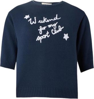 Max Mara Pull col rond - Femme - Pulls - Bleu - Taille: 40 FR