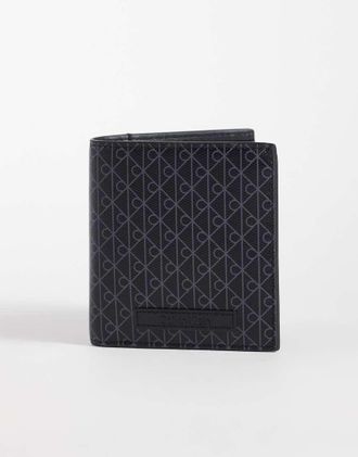 Calvin Klein Portefeuille fin &agrave; imprim&eacute; embl&egrave;me sur lensemble - Noir